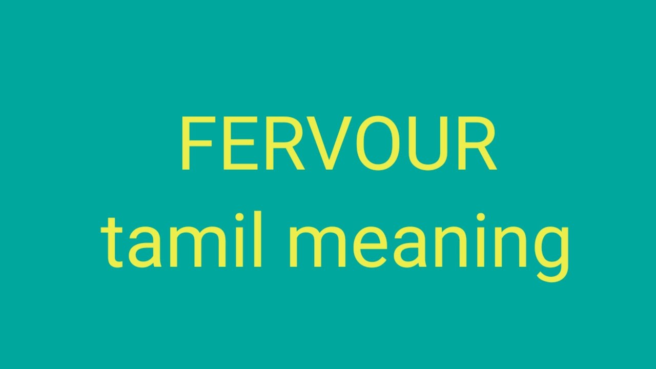 FERVOUR tamil meaning/sasikumar - YouTube