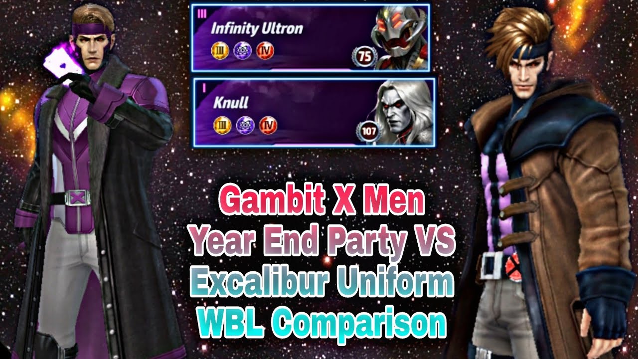 Gambit X Men Year End Party VS Excalibur Uniform WBL Comparison ...