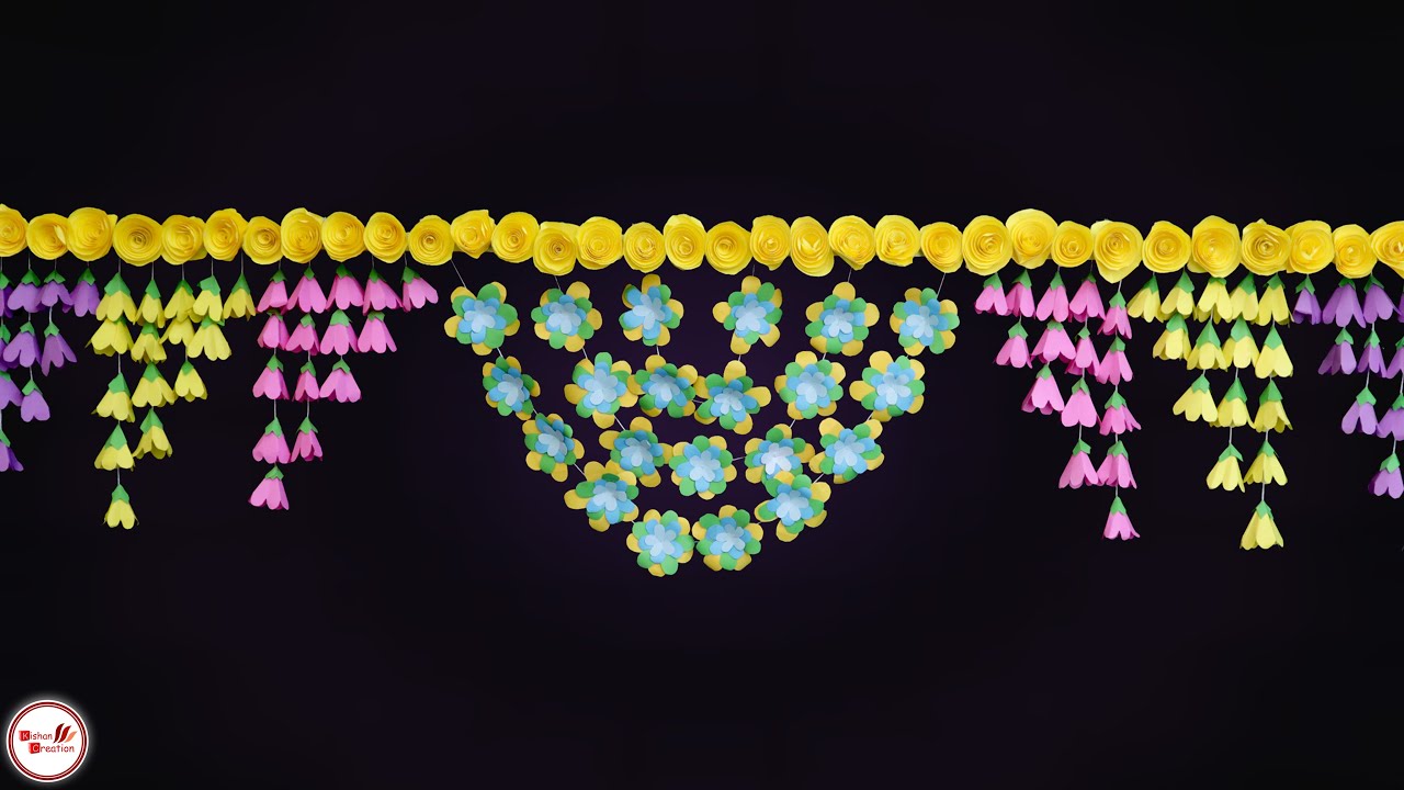 DIY Paper Toran Making at Home || Beautiful Paper Door Hanging ...