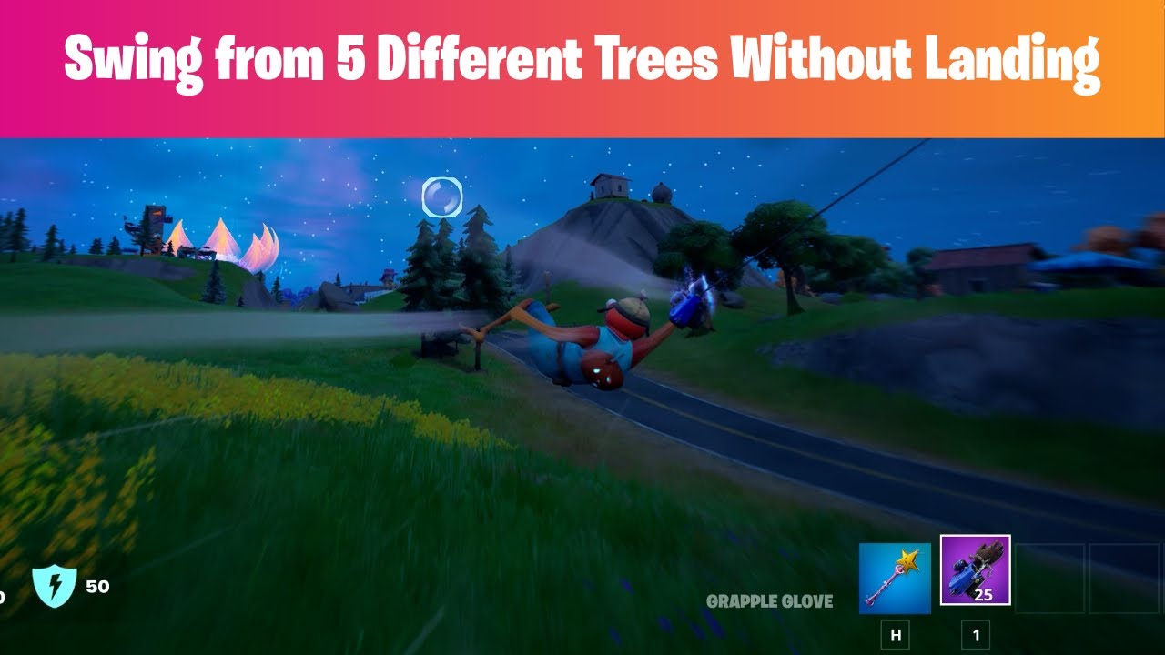 Fortnite วิธีทำ Swing from 5 Different Trees Without Landing with the ...