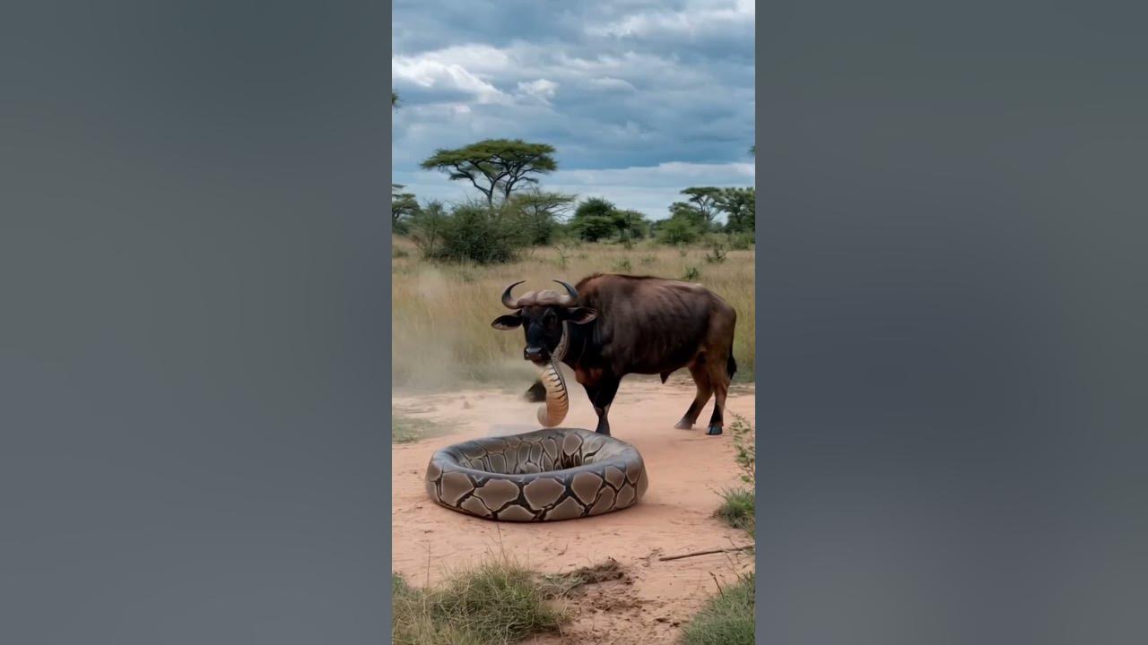 cow vs snake in a wild - YouTube