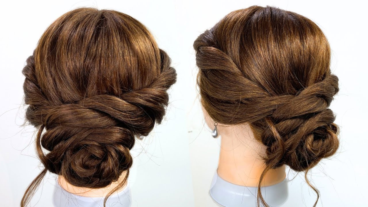 Elegant messy bun hairstyle | bridal messy bun tutorial | - YouTube