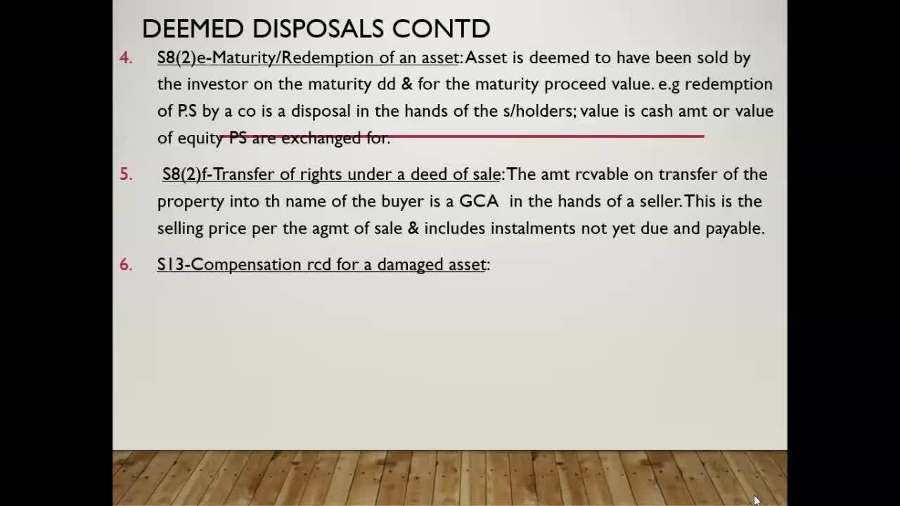 Capital Gains Tax Part 1: Deemed Disposals - YouTube