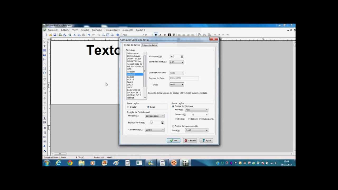 ELGIN L42 - Criando etiquetas com o BYLabel - YouTube
