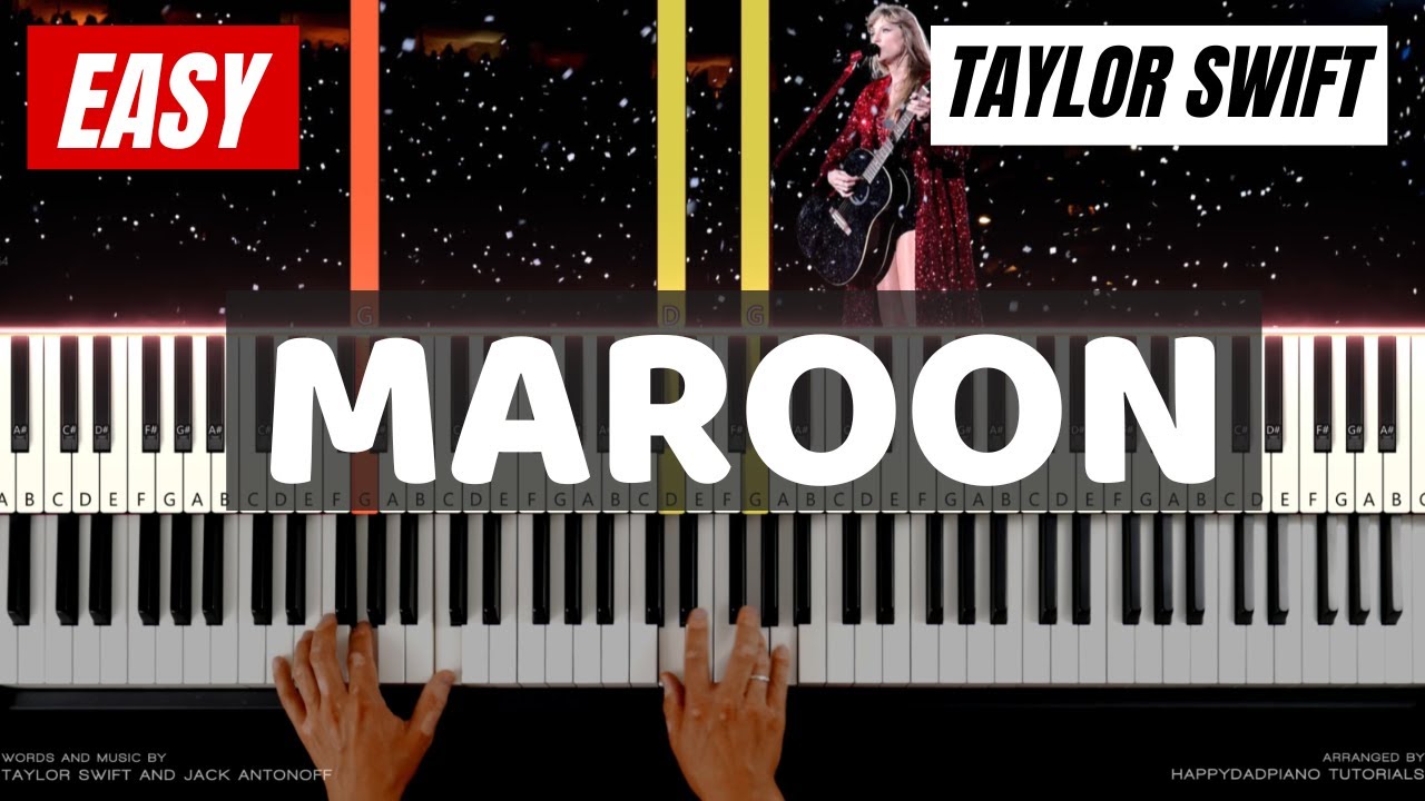 Maroon By Taylor Swift On Piano | Easy Piano Tutorial - Learn Piano ...