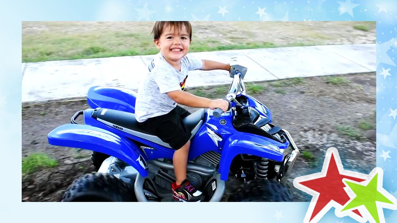 3 year old DRIVING a FOUR WHEELER | Yamaha Raptor ATV 12-volt battery ...