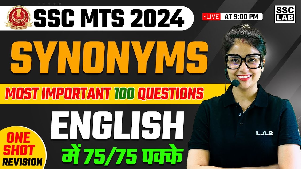 SSC MTS 2024 | SSC MTS SYNONYMS Class | SSC MTS English Classes | English by Barkha Agarwal ...