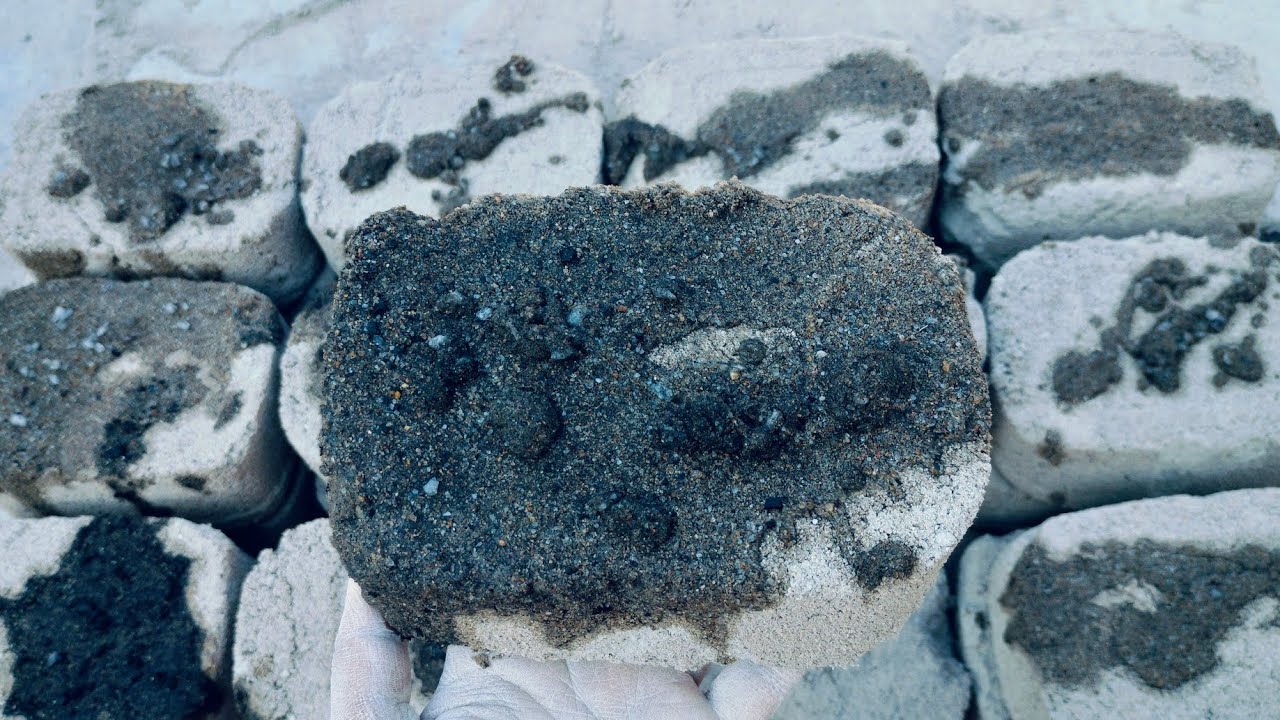 New ~ Soft Pure Sand Cement Texture With Charcoal Paste Pouring ️Must ...