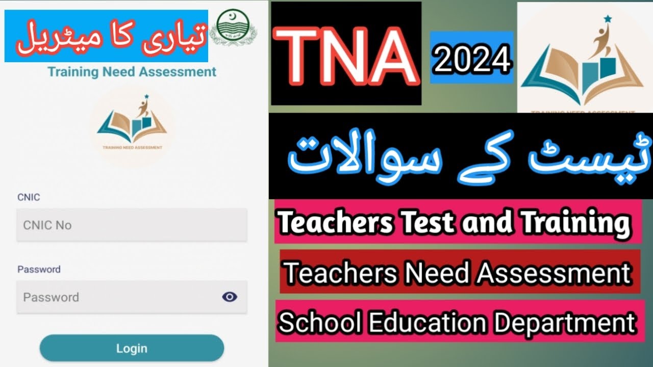 TNA | Teachers Test Questions | Teachers need Assessment | Teachers ...