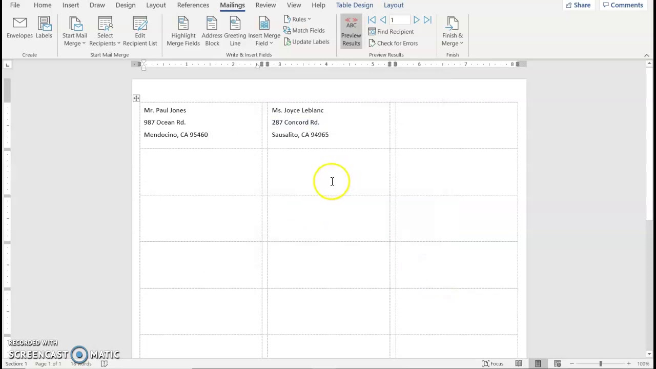 Word Module 6 Skills Review Create Labels - YouTube