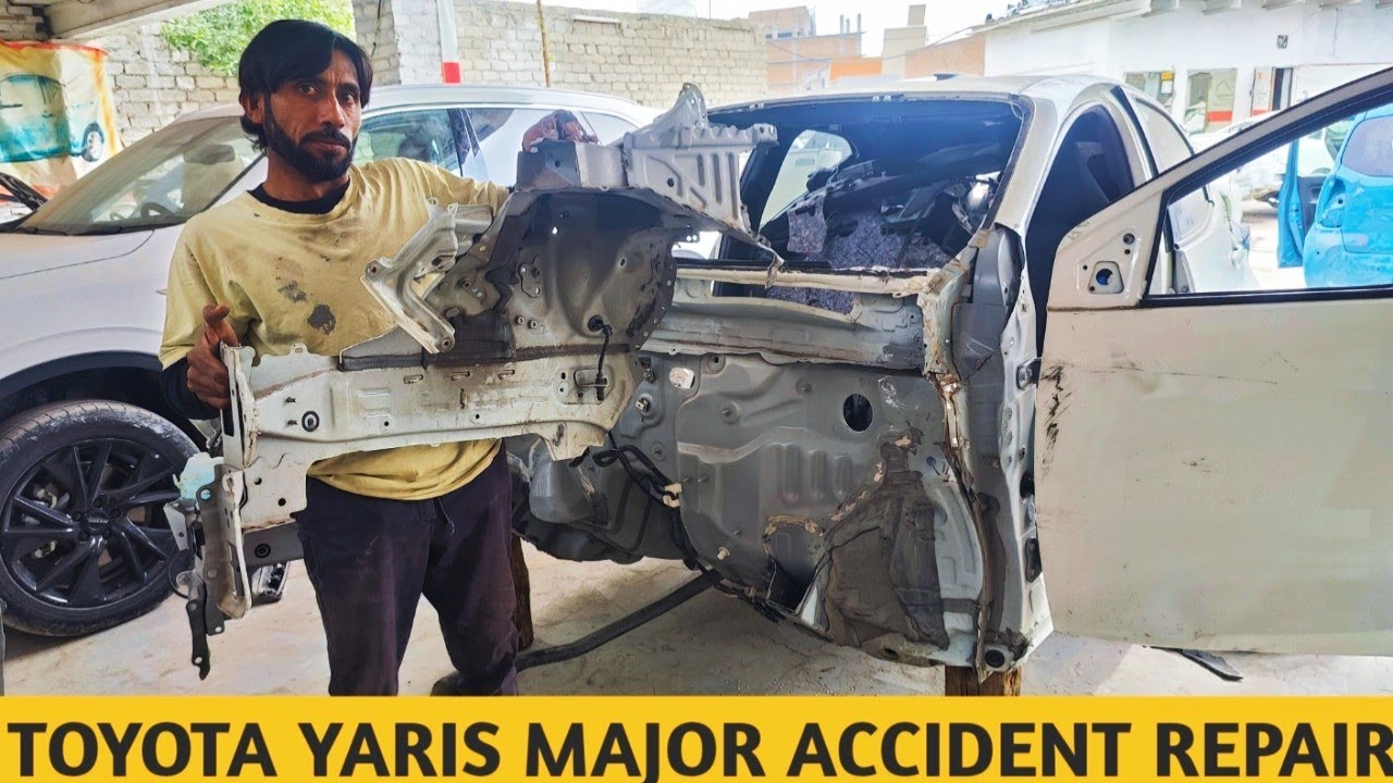 Toyota Yaris Japan Accident Repair in Auto Master - YouTube