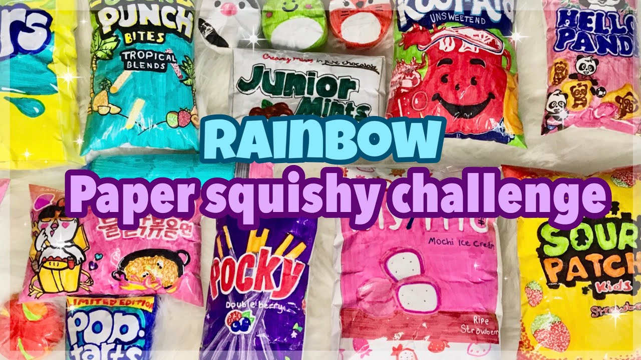 RAINBOW PAPER SQUISHY CHALLENGE! *so fun! - YouTube