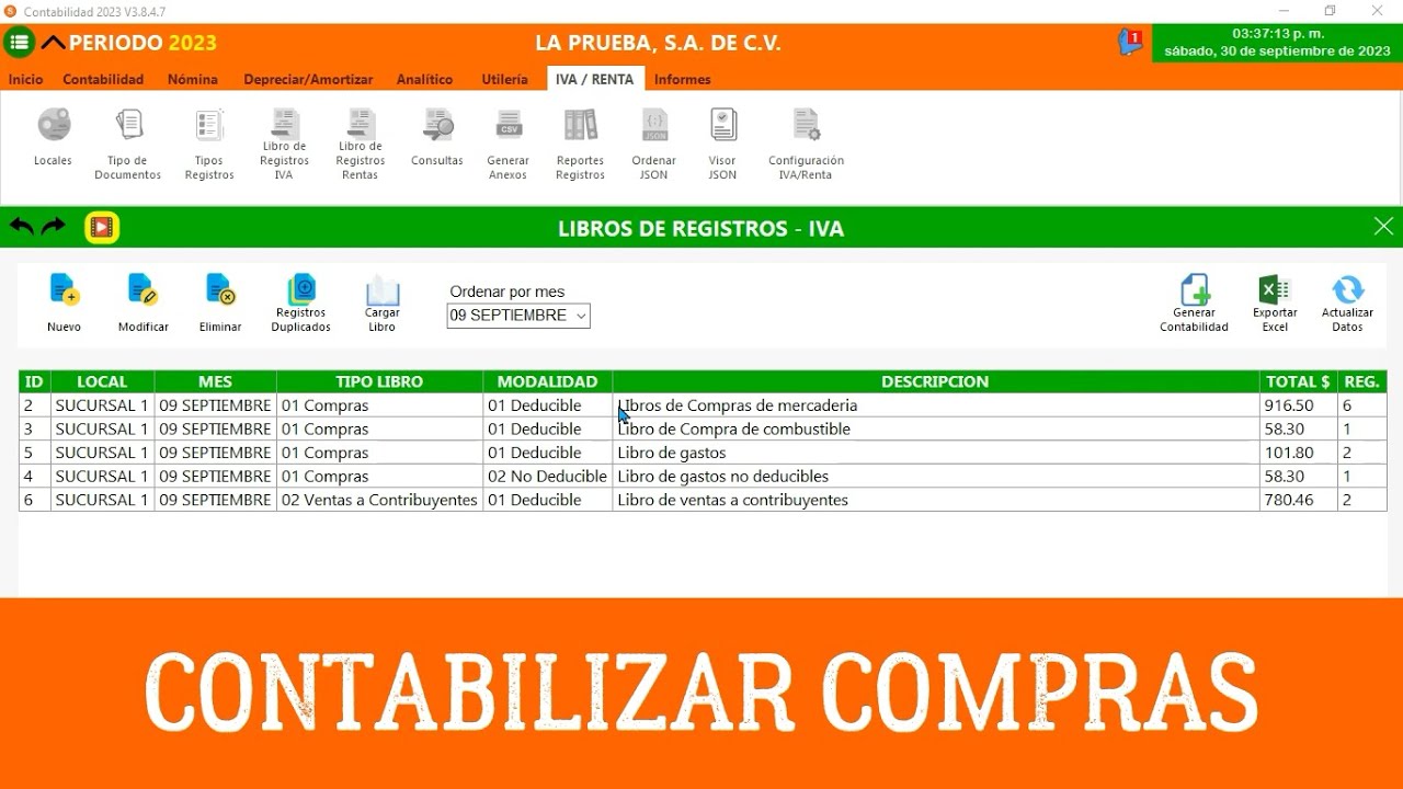 Módulo de IVA - Generar partidas contables a partir de los registros de ...
