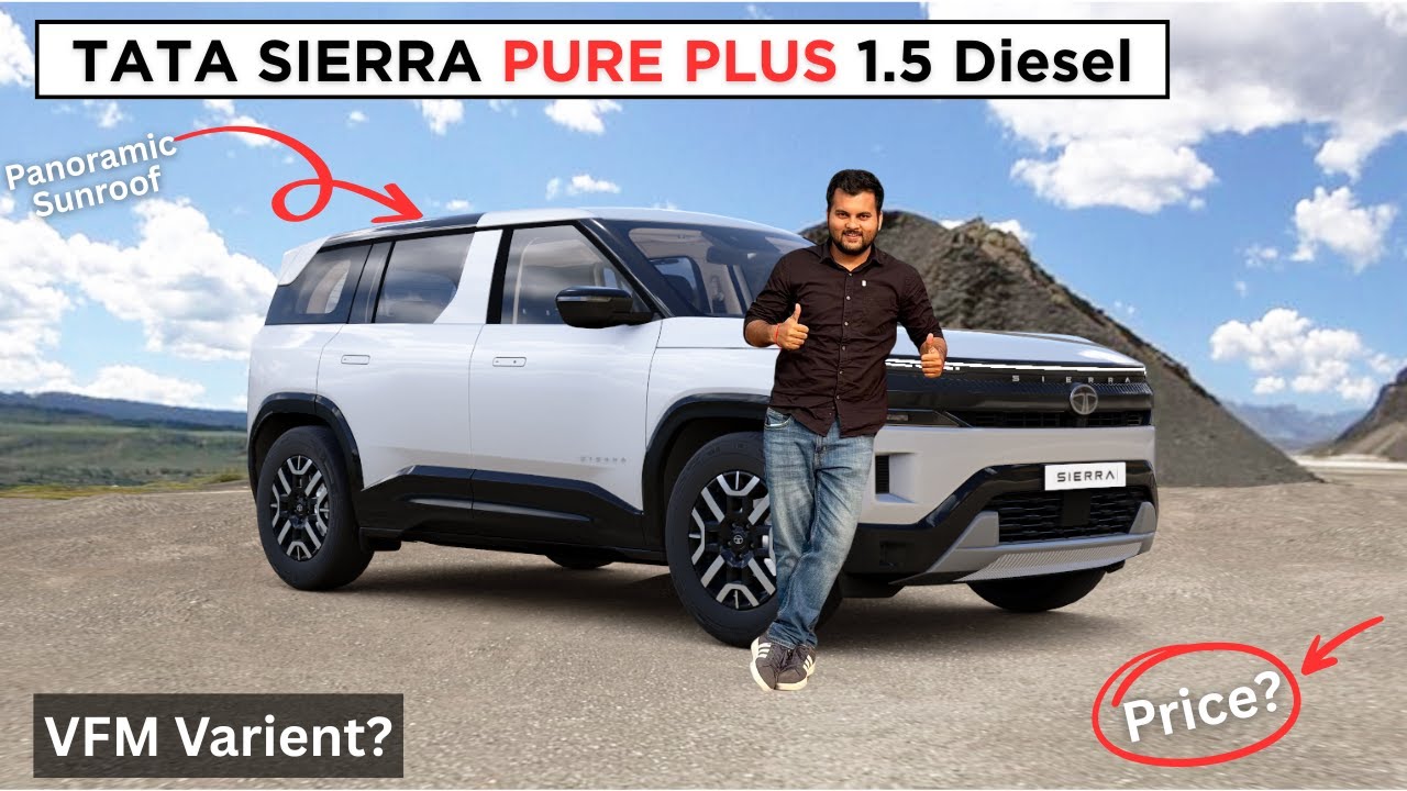 Tata Sierra Pure Plus Diesel🔥 | Most Value for Money SUV🤑 | Panoramic ...
