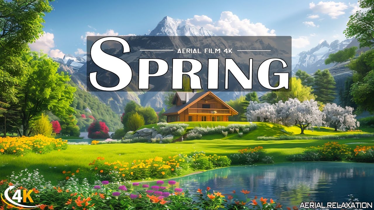 "Spring Cottage Morning Sunrise" by Aerial Relaxation, Relaxing Spring ...