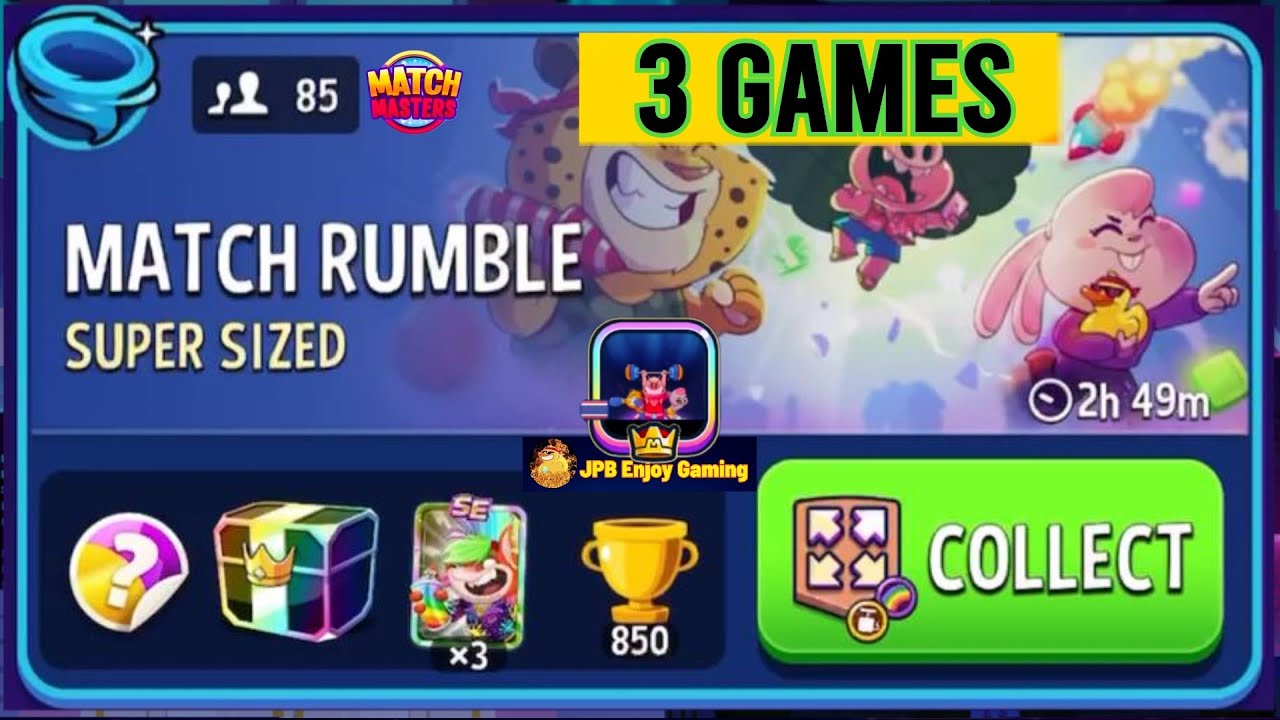 3 GAMES/ Super Sized+Rainbow+Blow 'Em Up/Match Rumble/85 Players /Match ...