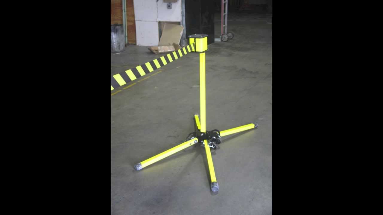 Stanchions with 30' Retractable Belt and Portable Stand - YouTube