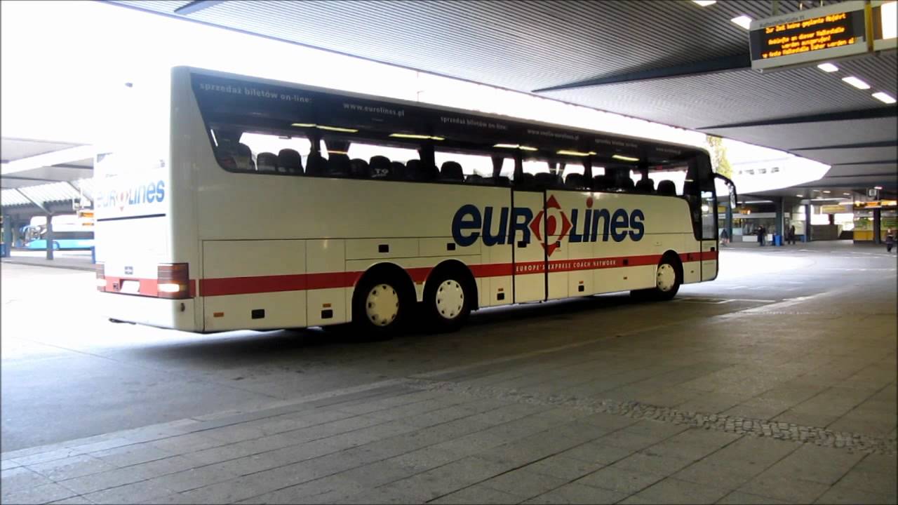 ZOB Berlin Bereitstellung Eurolines Linienbus nach Paris - YouTube