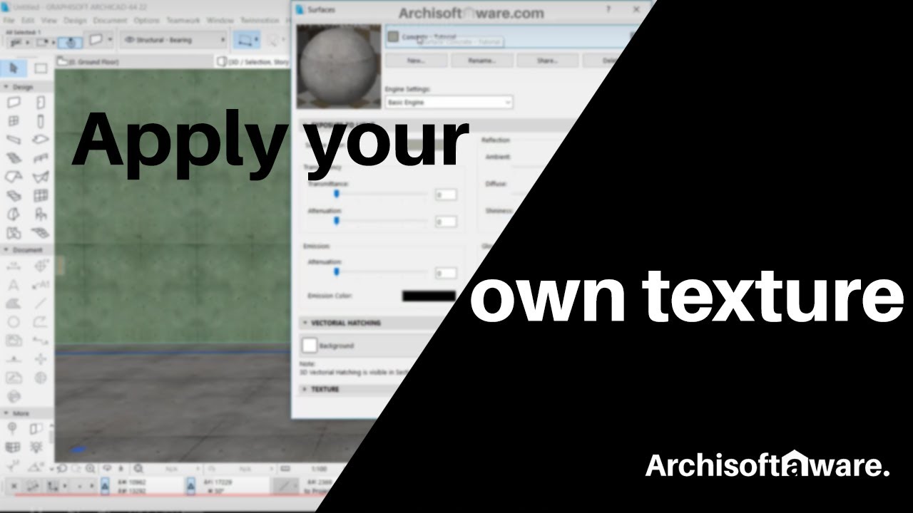 Archicad tutorial - How to apply your own texture in Archicad - YouTube
