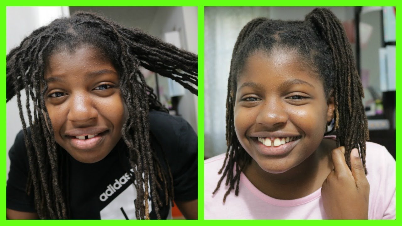 How To Maintain And Style Frizzy Locs/ Kids Hairstyles/long Locs - YouTube