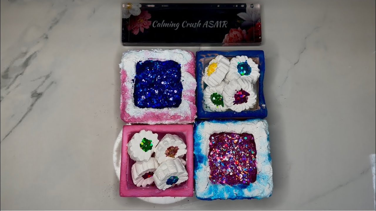 2 of 4 Half Pasted Glitter Bomb Boxes | Calming Gym Chalk Crush | ASMR ...