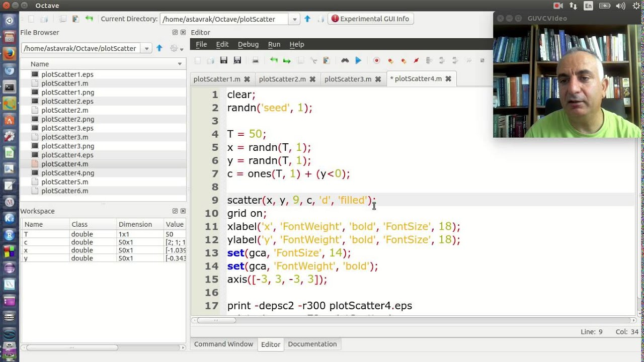 Διαγράμματα διασποράς (scatter plot) με το Octave/Matlab - YouTube