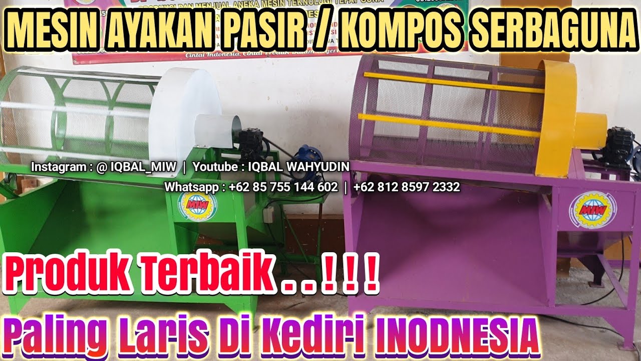 Mesin Ayakan Kompos Ayakan Pasir Model Berputar || Mesin Pengayak ...
