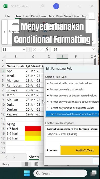 Menyederhanakan Conditional Formatting #excel #exceltips #exceltricks - YouTube