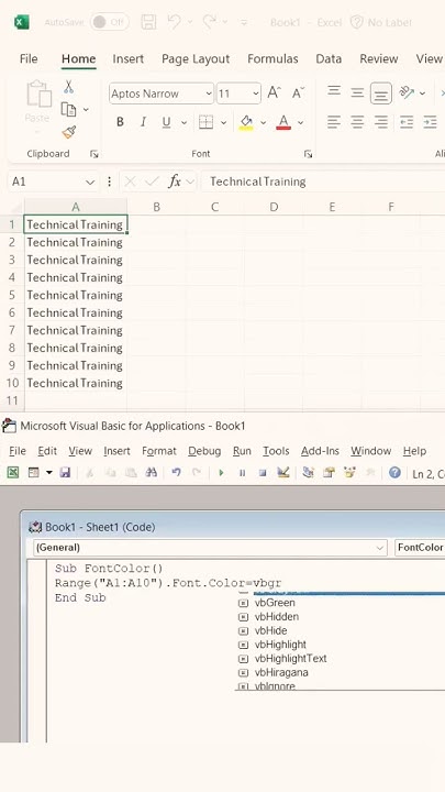 Change Font Color Using Excel VBA #shorts - YouTube