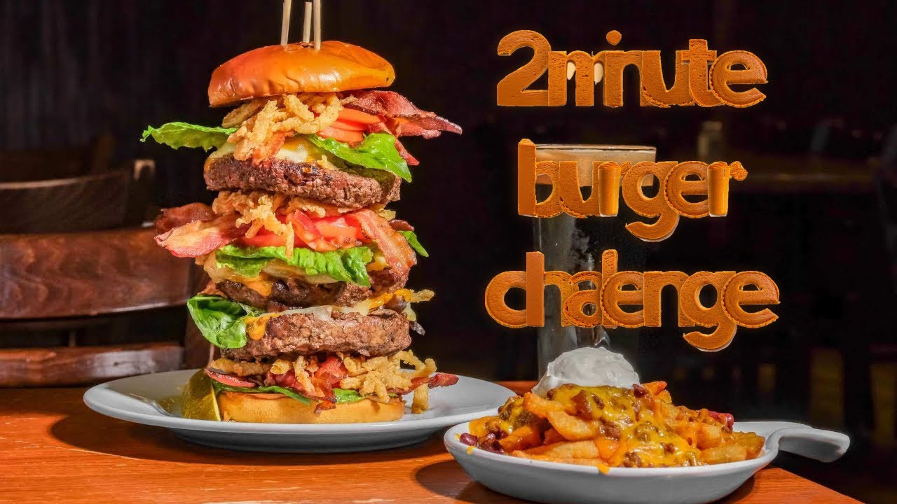2 minute burger challenge - YouTube