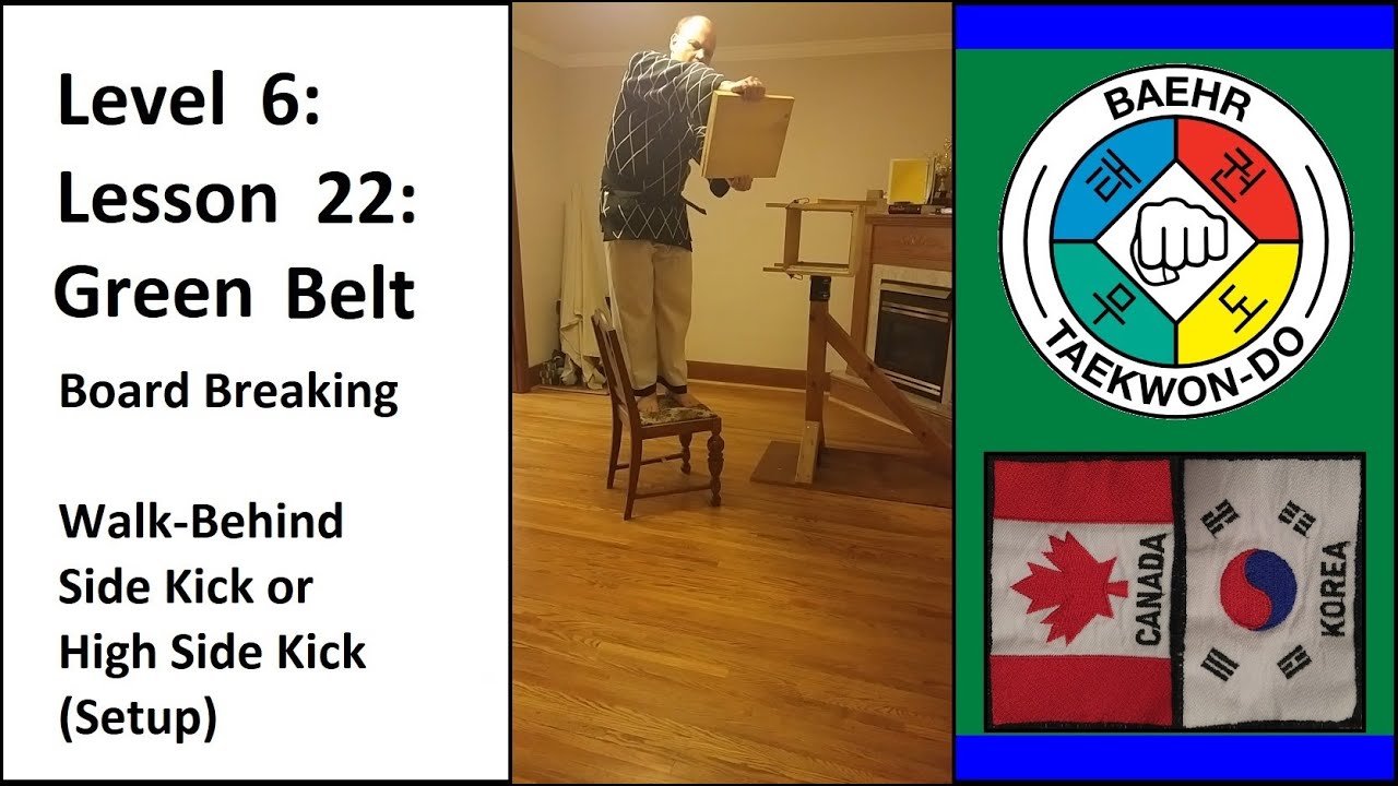 Level 06: Lesson 22: Blue Stripe: Board Breaking - Walk-Behind Side ...