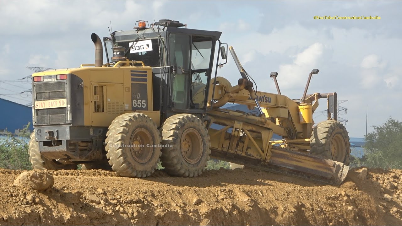 Heavy Equipment Road Motor Grader And Roller Excavator Working - YouTube