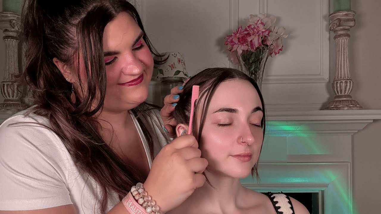 ASMR Perfectionist Slick Back Ponytail with Braids | Scalp Scratching ...