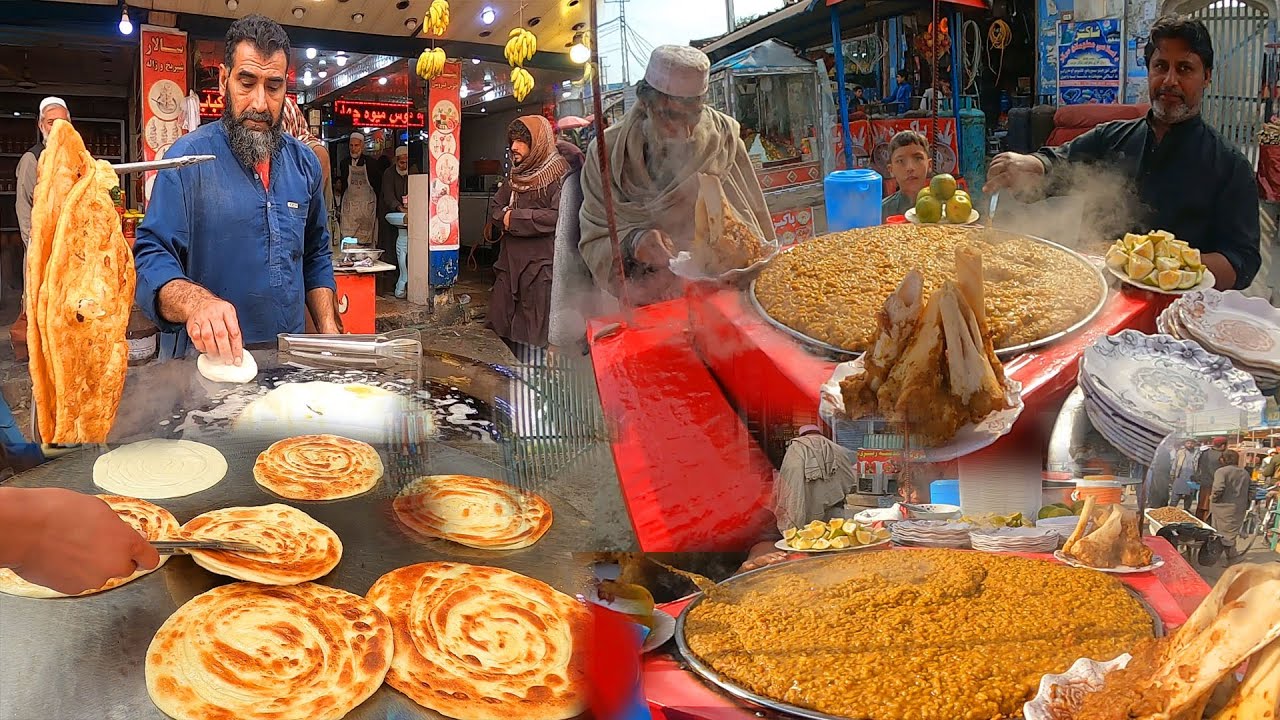 Breakfast in Afghanistan | Shola | Motta chawal | Fish fry | liver fry ...