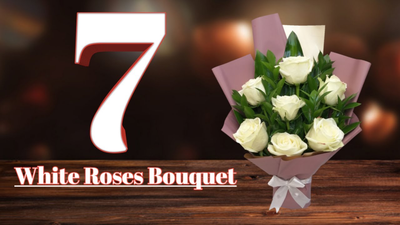 7White Roses Bouquet By Using Floral Foam || White Roses Bouquet ...