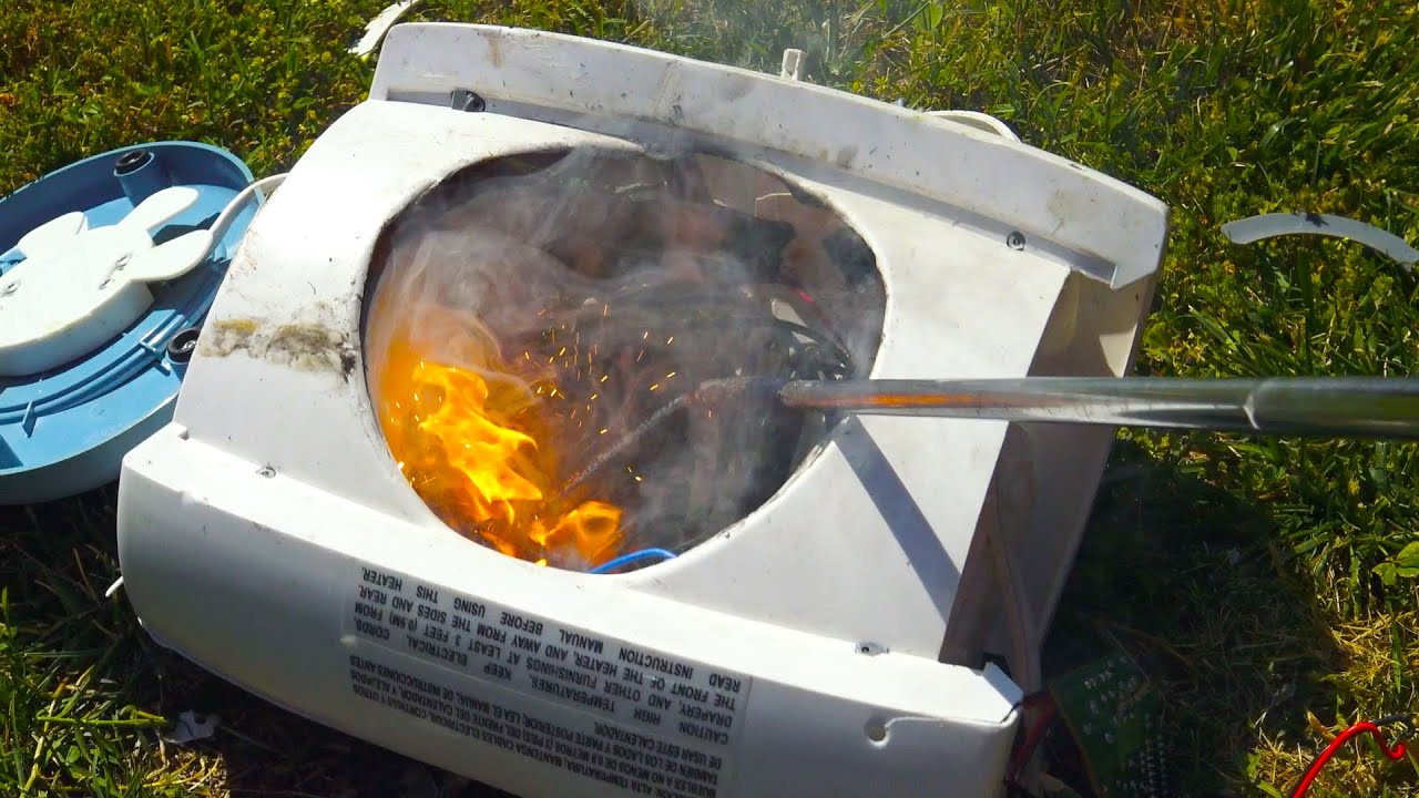 Honeywell Heater Destruction & Fire - YouTube