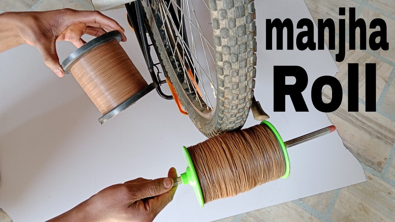 Charkhi | 😱 Bicycle To Roll Thread For Kite || Best Trick To Roll Manja ...