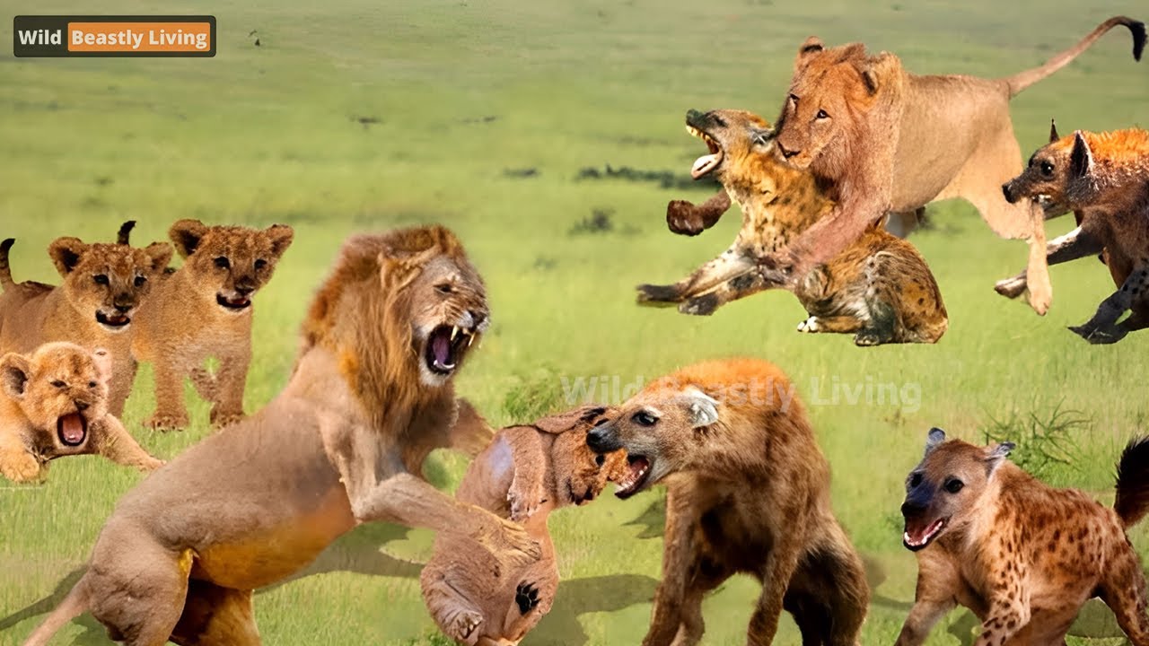 Lions And Hyenas, Mortal Enemies On The Grasslands, Fierce Duel Lasting ...