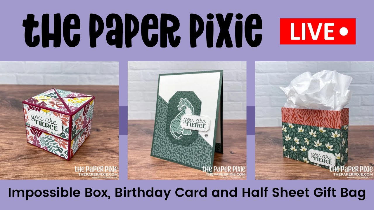 🔴 LIVE! with The Paper Pixie - Impossible Box, Birthday Card and Half ...