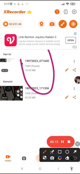 tutorial cara menggunakan kuas versi Xrecorder - YouTube