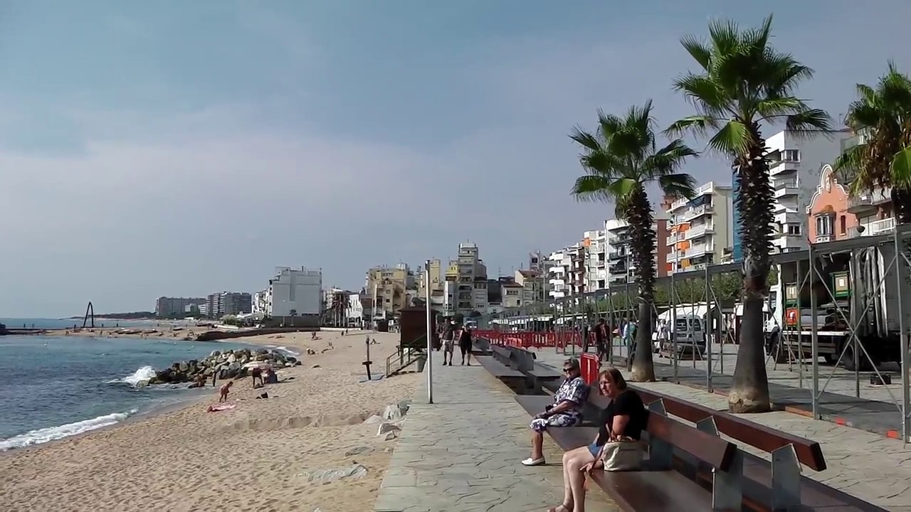 Beach and Promenade, Blanes, Costa Brava, Spain - YouTube