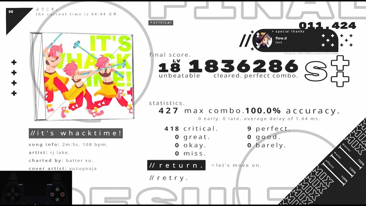 UNBEATABLE - (Lv18) it's whacktime! / unbeatable : Perfect combo 100% ...