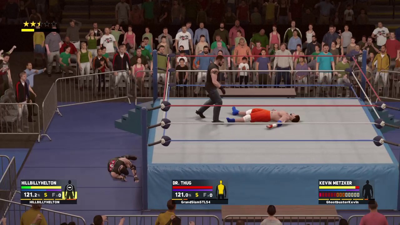 WWE 2K17 shoulder block glitch floating glitch announcers table glitch ...
