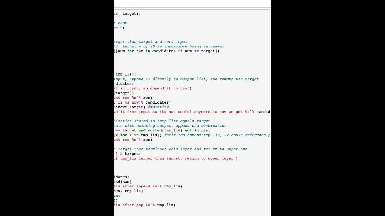 Leetcode 39. Combination Sum Python [Chinese] - YouTube