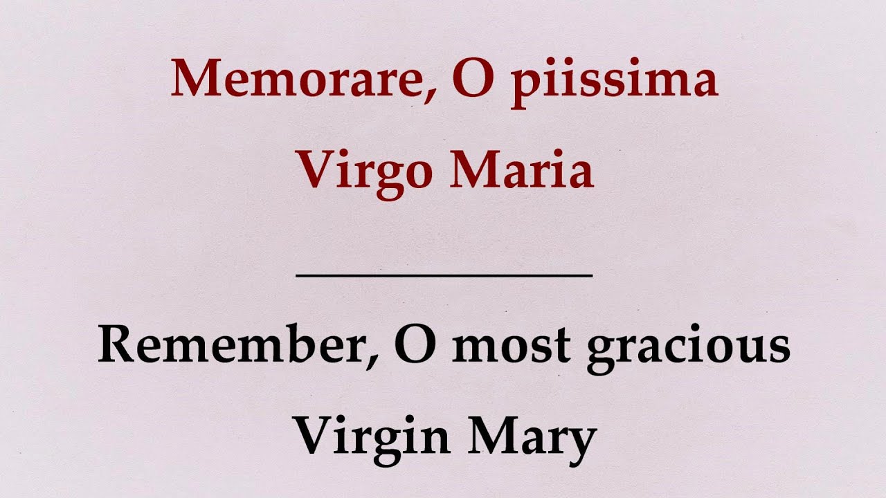 MEMORARE in Latin - YouTube
