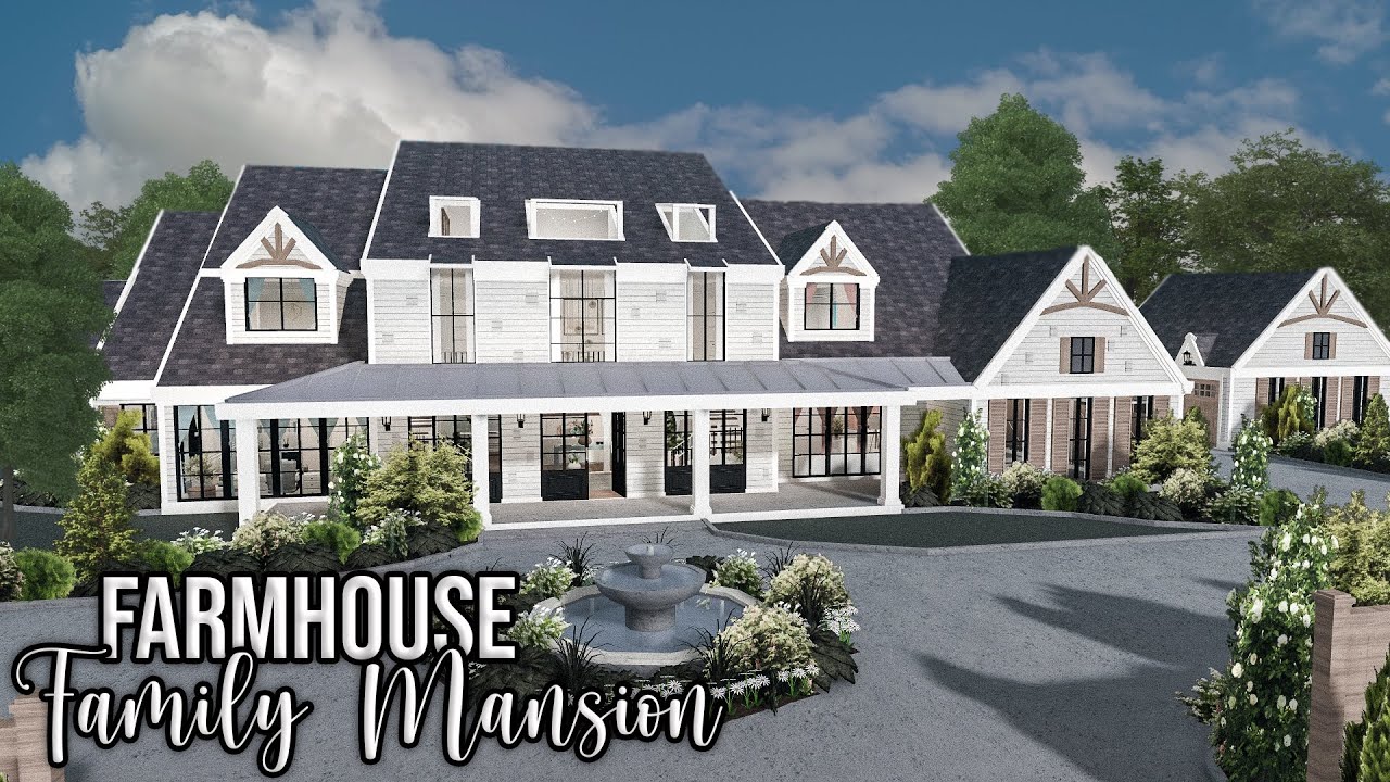 ROBLOX | Bloxburg Farmhouse Family Mansion Speedbuild | EXTERIOR ONLY ...
