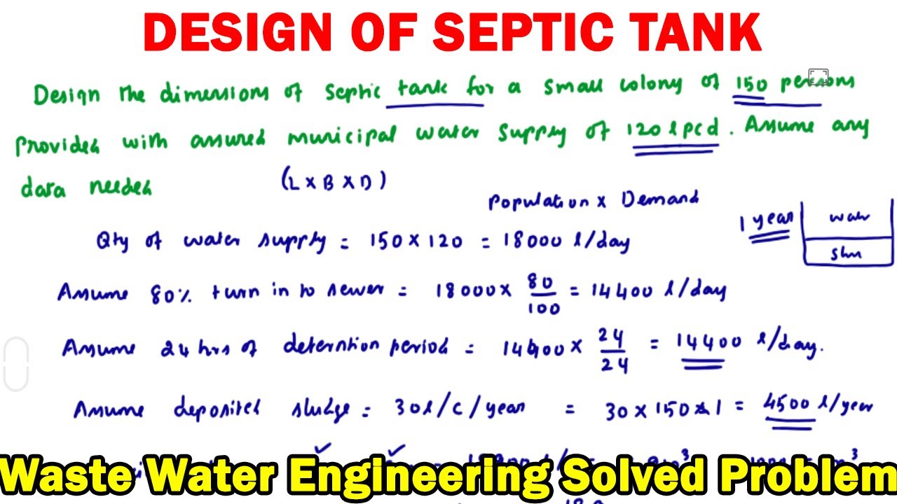 Design of Septic tank and Soak pit | Construction of Septic tank and ...