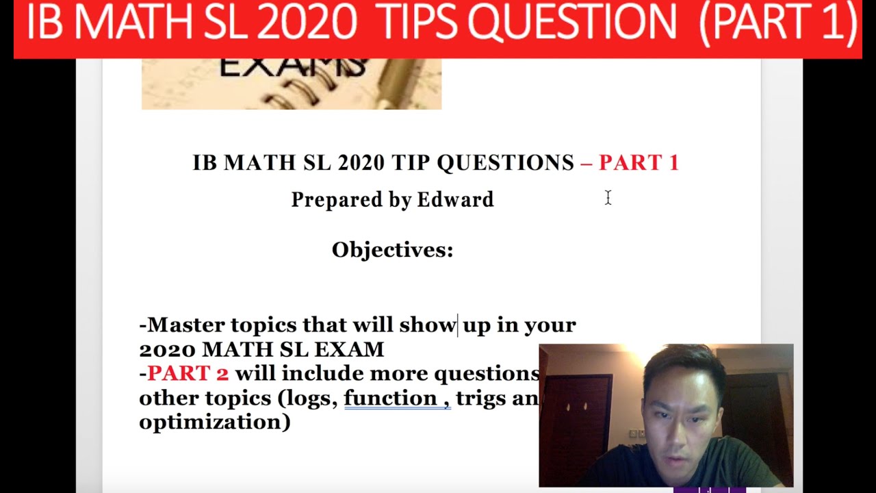 【2020 MATH SL TIPS】Top Questions That Are Most Likely to Show Up in ...