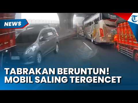 TABRAKAN BERUNTUN! Sejumlah Mobil Tergencet di KM 17 Tol Jakarta-Cikampek Akibat Rem Mendadak