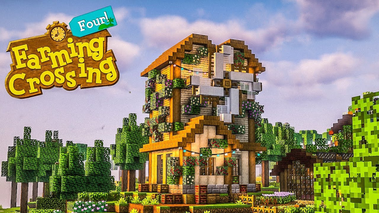 สร้างฟาร์มเหล็กและกังหันลมสุดน่ารัก! Minecraft Farming Crossing4 Let's ...